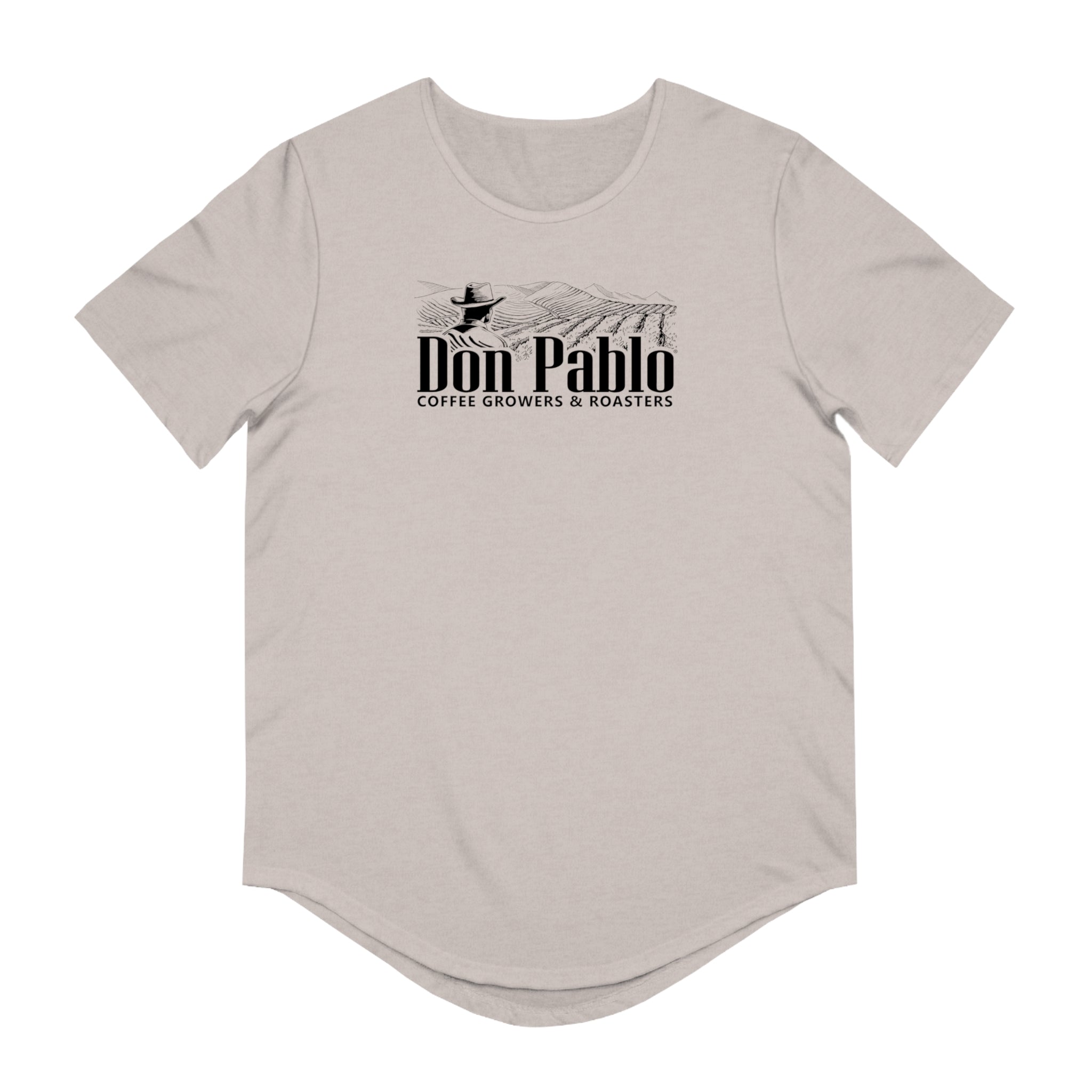 Don Pablo Coffee Cotton Curved Hem T-shirt